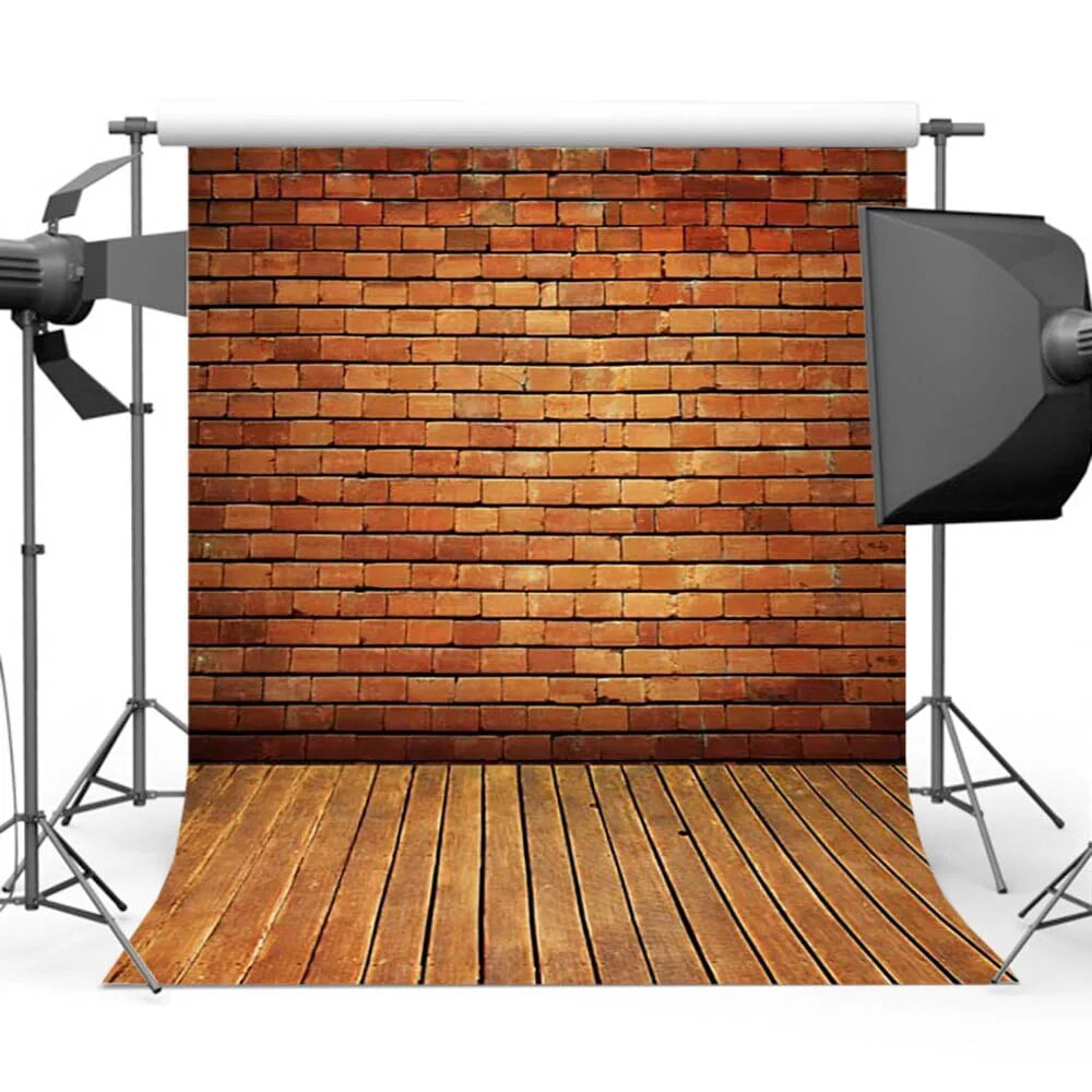 Red Brick Wall Background for Photography Wood Floor Photo Backdrop ...