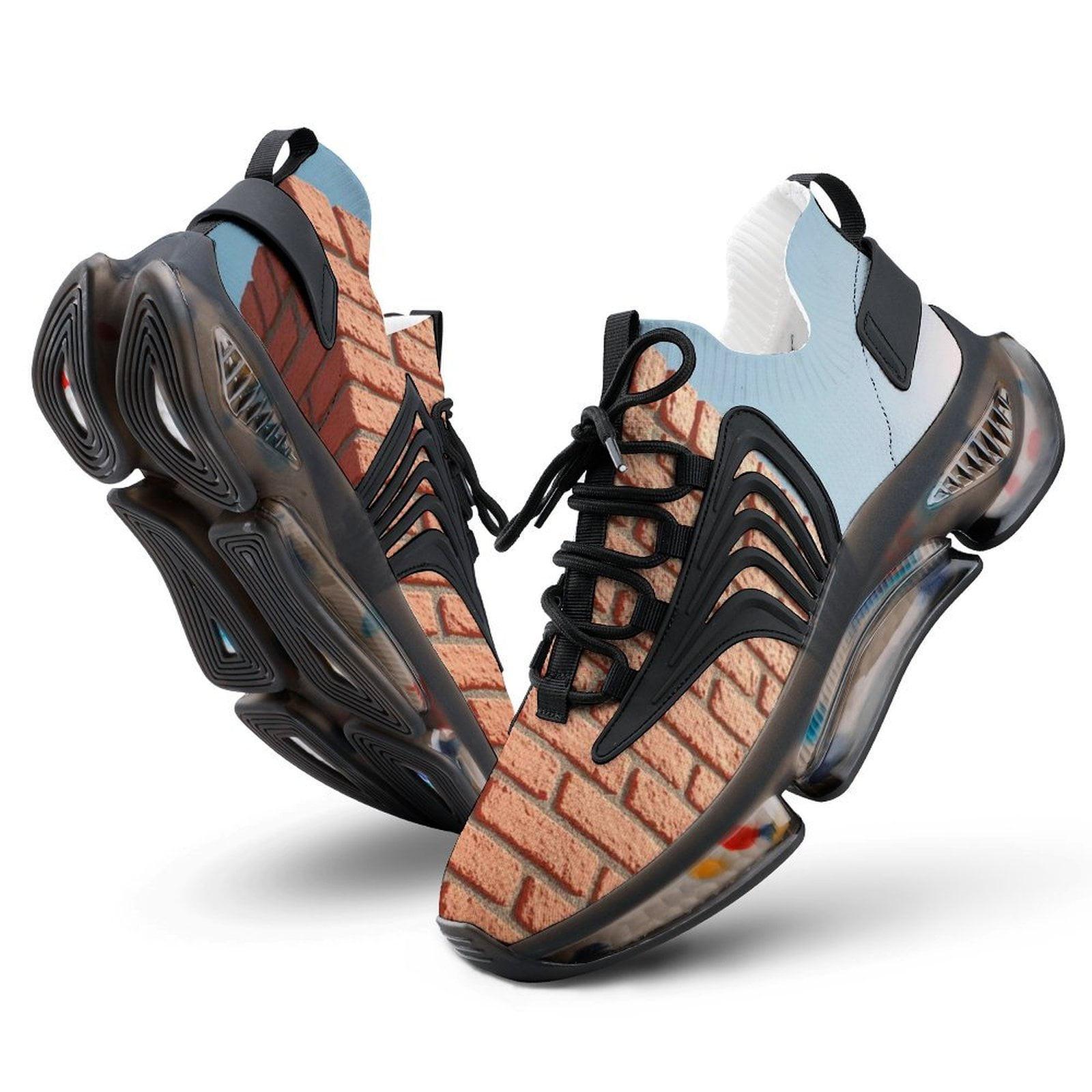 Red Brick Wall, Brick Stone Wall Sunlight Walking Shoes for Men Woman ...