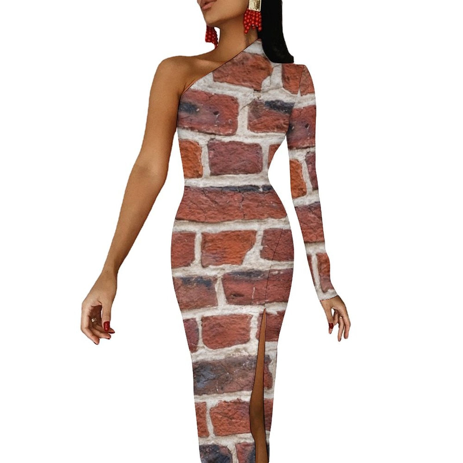 Red Brick Wall Half Dleeve Split Dress Dresses wedding dresses for ...