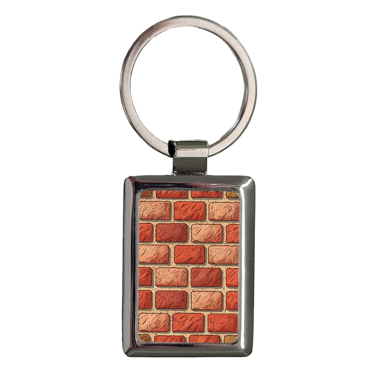 Red Brick Wall Metal Rectangle Keychain - Walmart.com