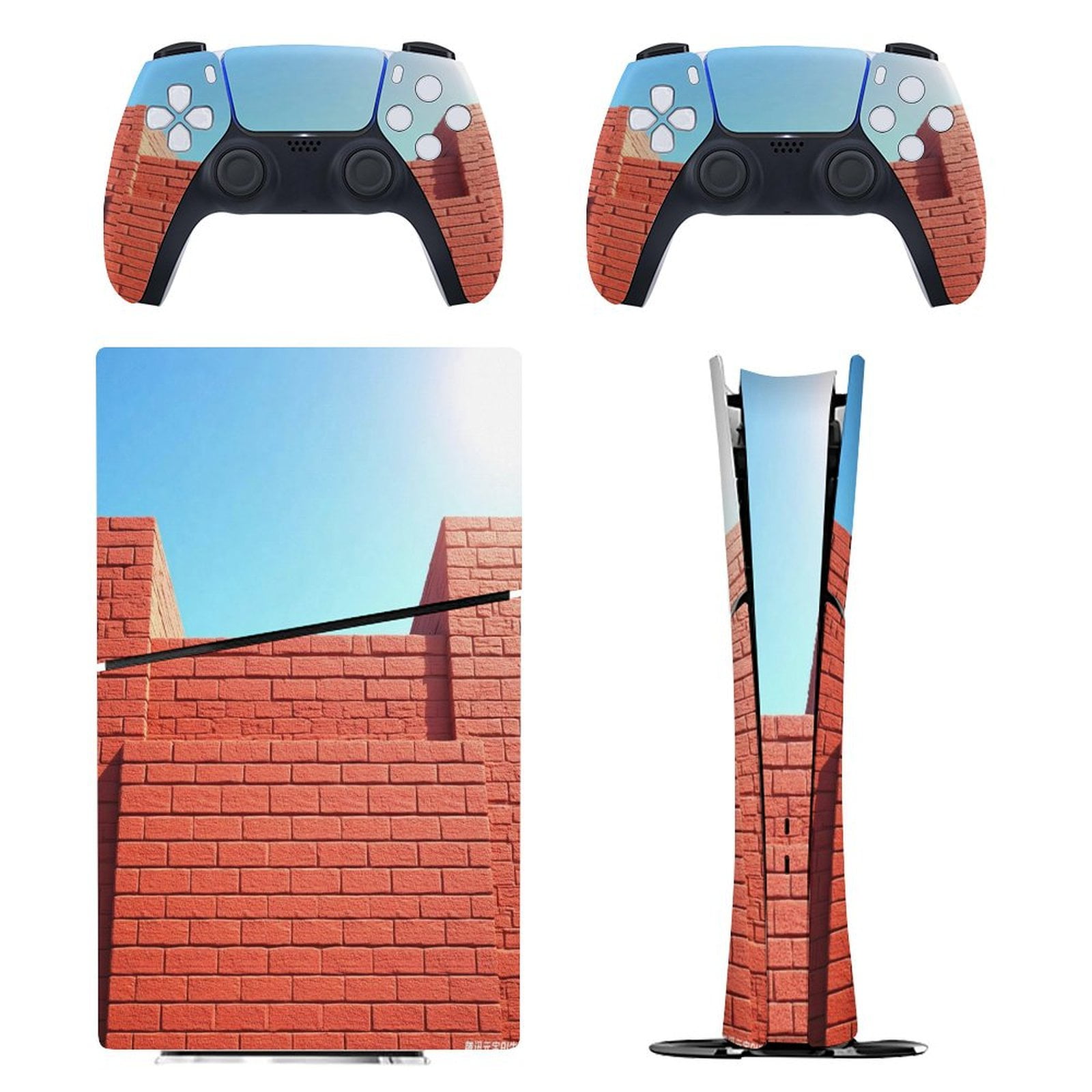 Red Brick Wall PS5/PS5 Slim Digital Disc Skin Sticker For Console And ...