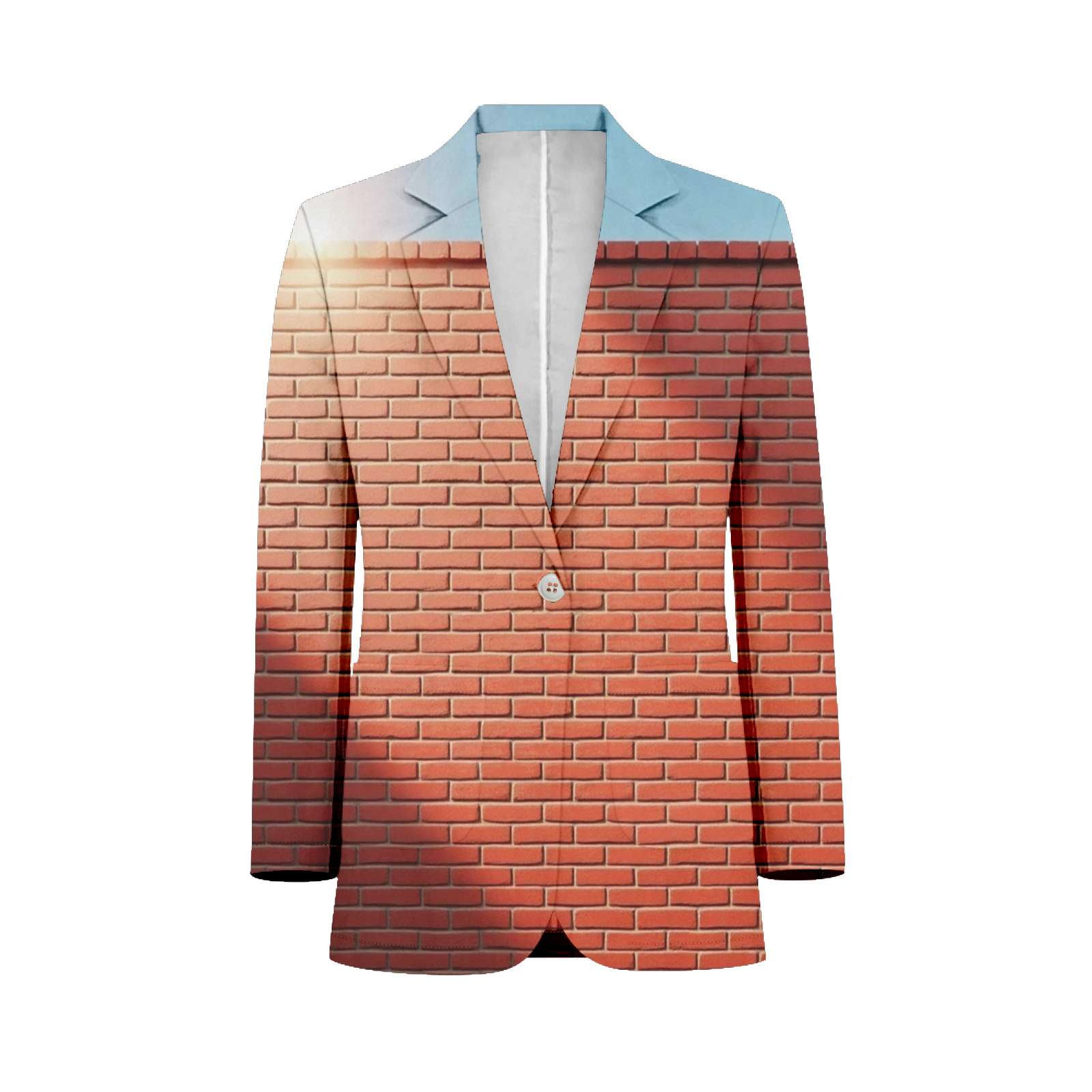 Red Brick Wall Sunlight Customized Men's Suits full man Shawl Collar ...