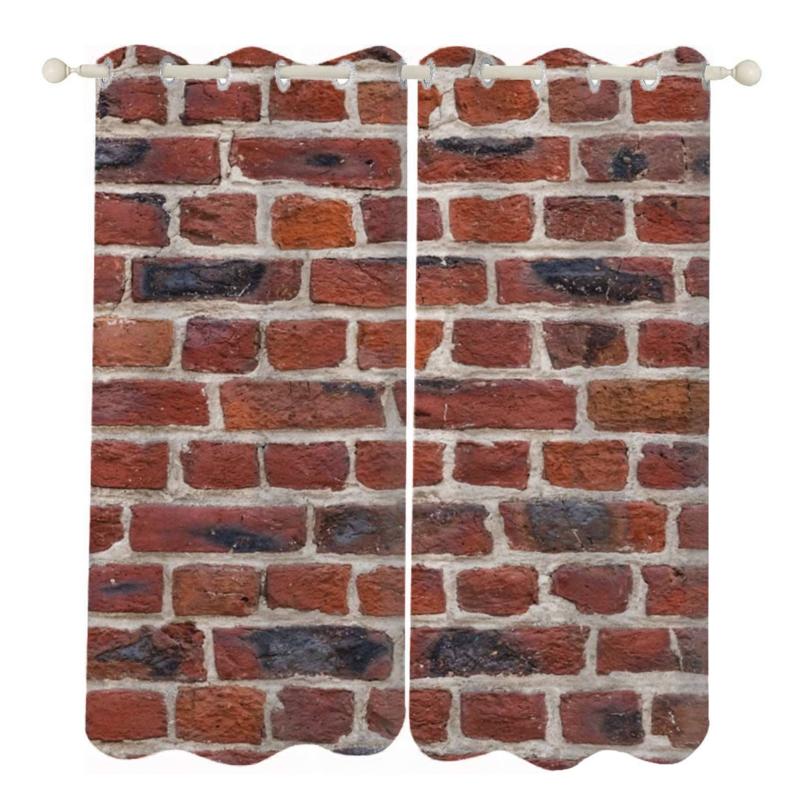 Red Brick Wall Sunshade Curtains Home Bedroom Living Room Dining Room ...