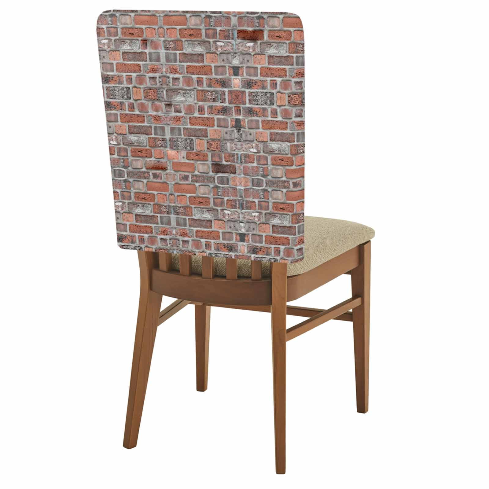 Red Bricks Chair Back Covers Set of 1, Stone Wall Art Retro Abstract ...