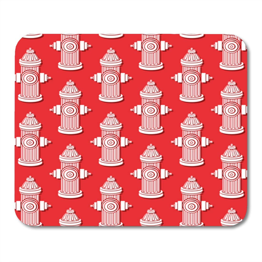 Red Broken Pattern Fire Hydrants Calm City Construction Danger Mousepad ...