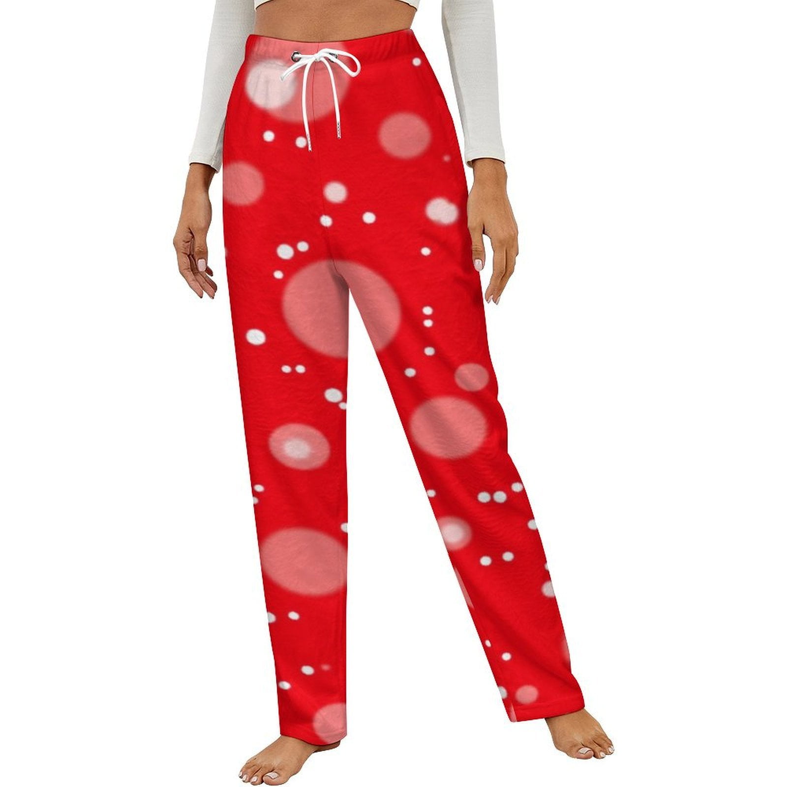 Red Bubble Background Flannel Pajama Pants Home Pants Home Sleepwear ...