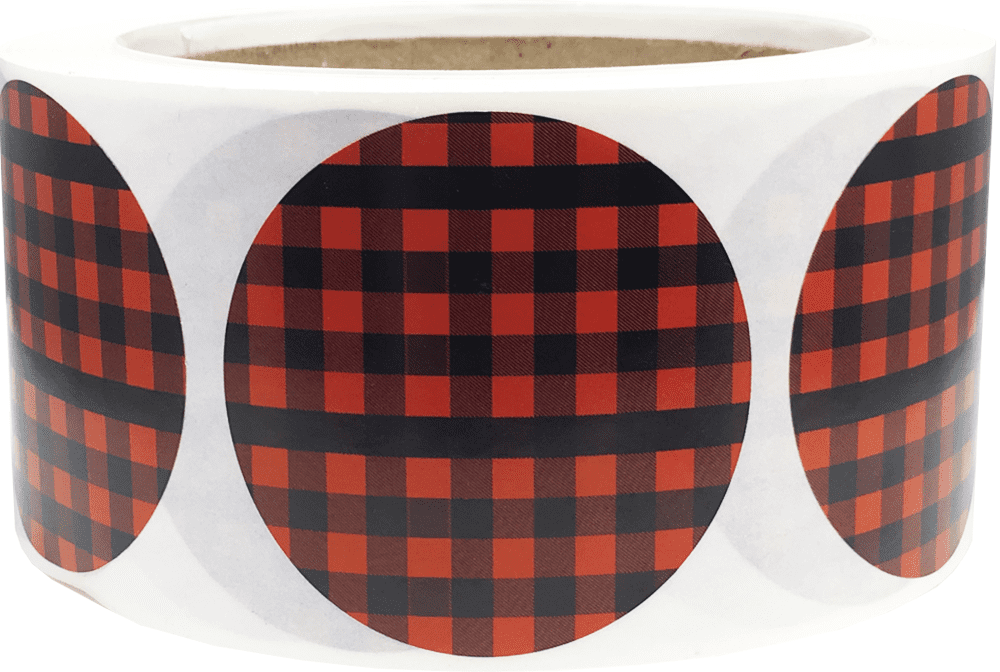 Red Buffalo Plaid Color Coding Labels Round Circle Dots 2 Inch 500 ...