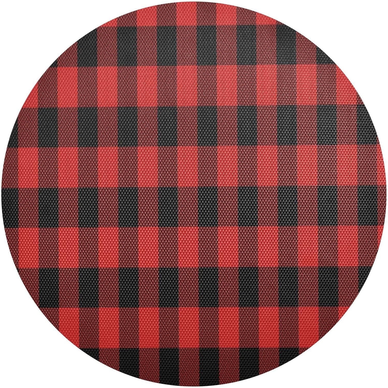 Red Buffalo Plaid Round Placemat Set of 1, Non-Slip Heat Resistant ...