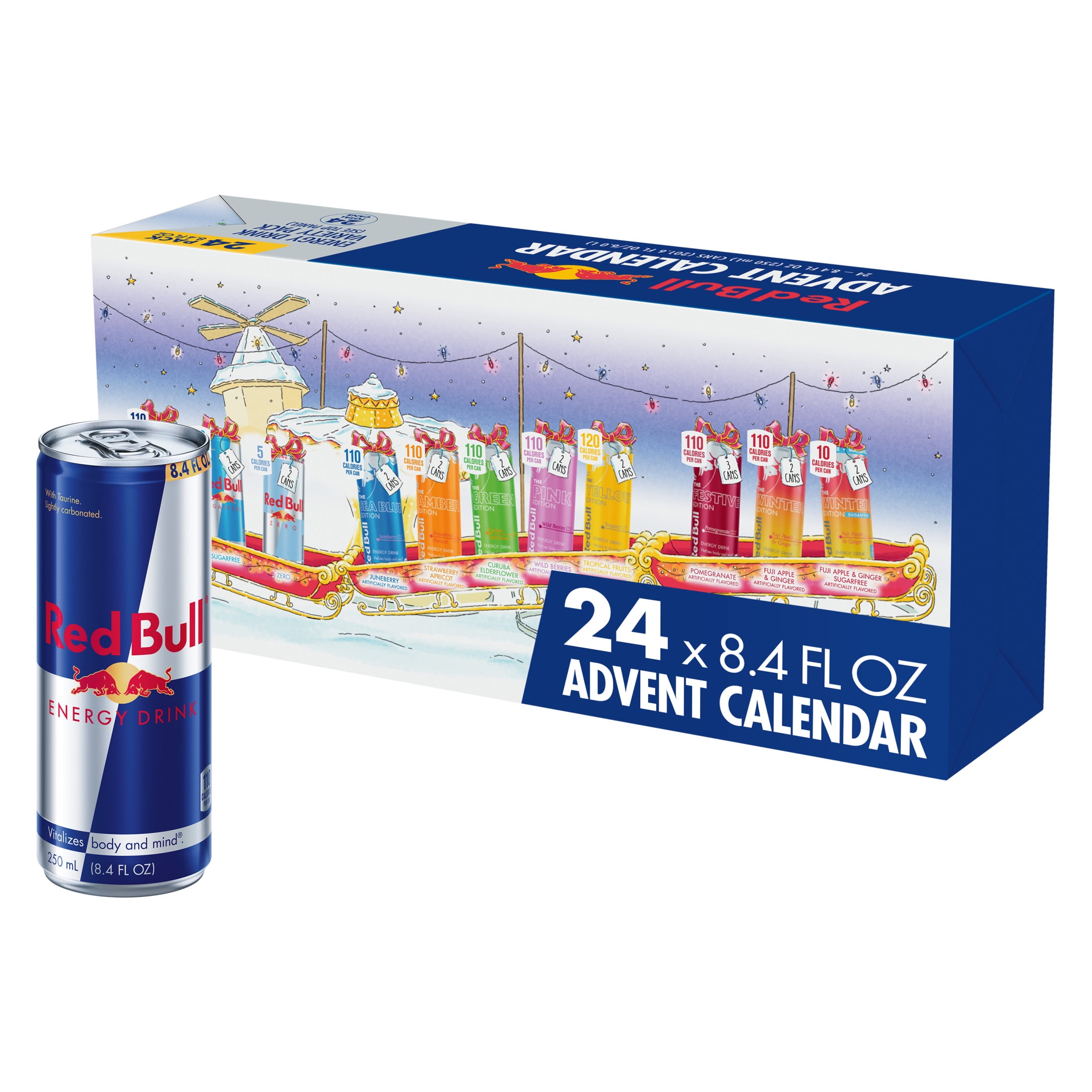 Red Bull Energy Drink Variety Advent Calendar Pack, with 80mg Caffeine ...