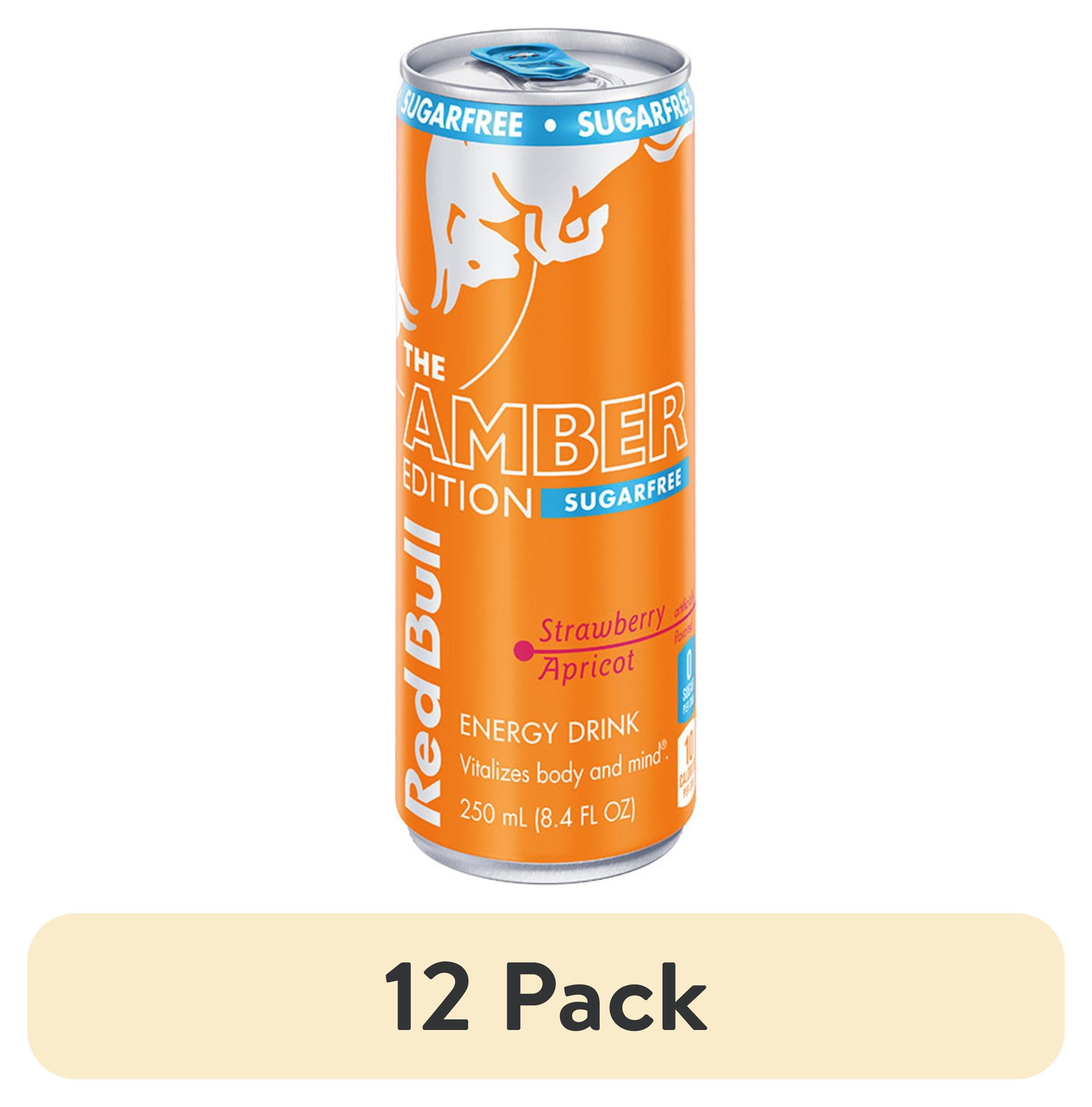 (12 pack) Red Bull Amber Edition Sugar Free Energy Drink, Strawberry ...