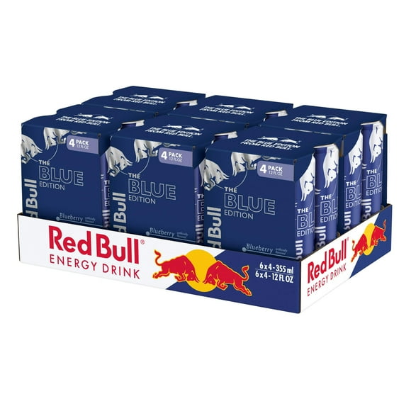 Red Bull Blue Edition Blueberry Energy Drink, 12 fl oz, 6 Packs of 4 Cans