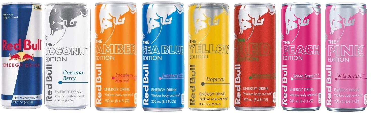 Red Bull Editions Variety Pack,8.4fl.oz. Pack of 24 : Red, Yellow ...
