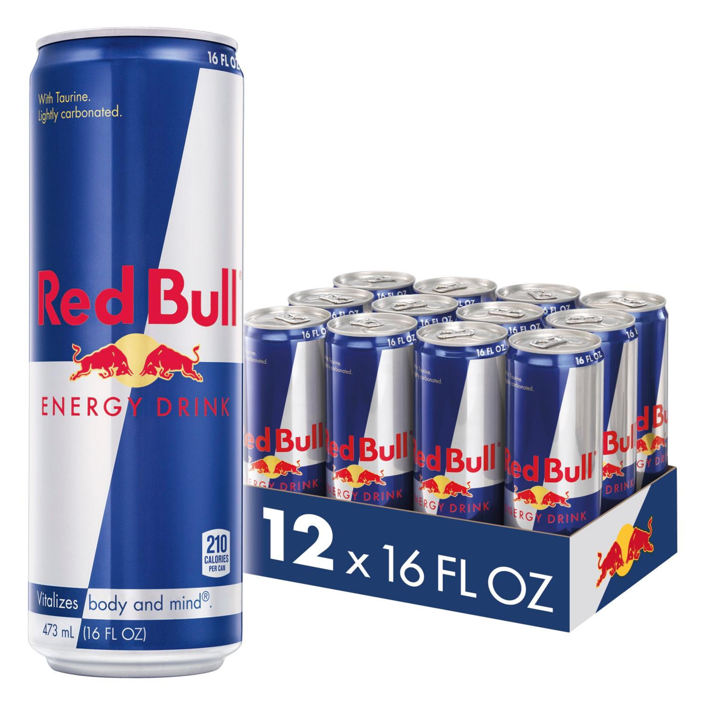 Red Bull Energy Drink, 16 fl oz Can, Pack of 12 Cans - Walmart.com