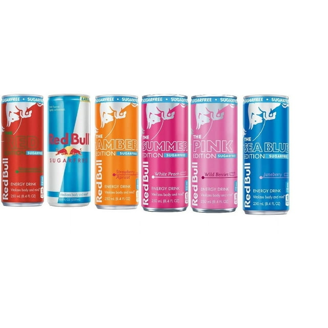 Red Bull Energy Drink Sugar Free Variety with 2025 Summer White Peach ...