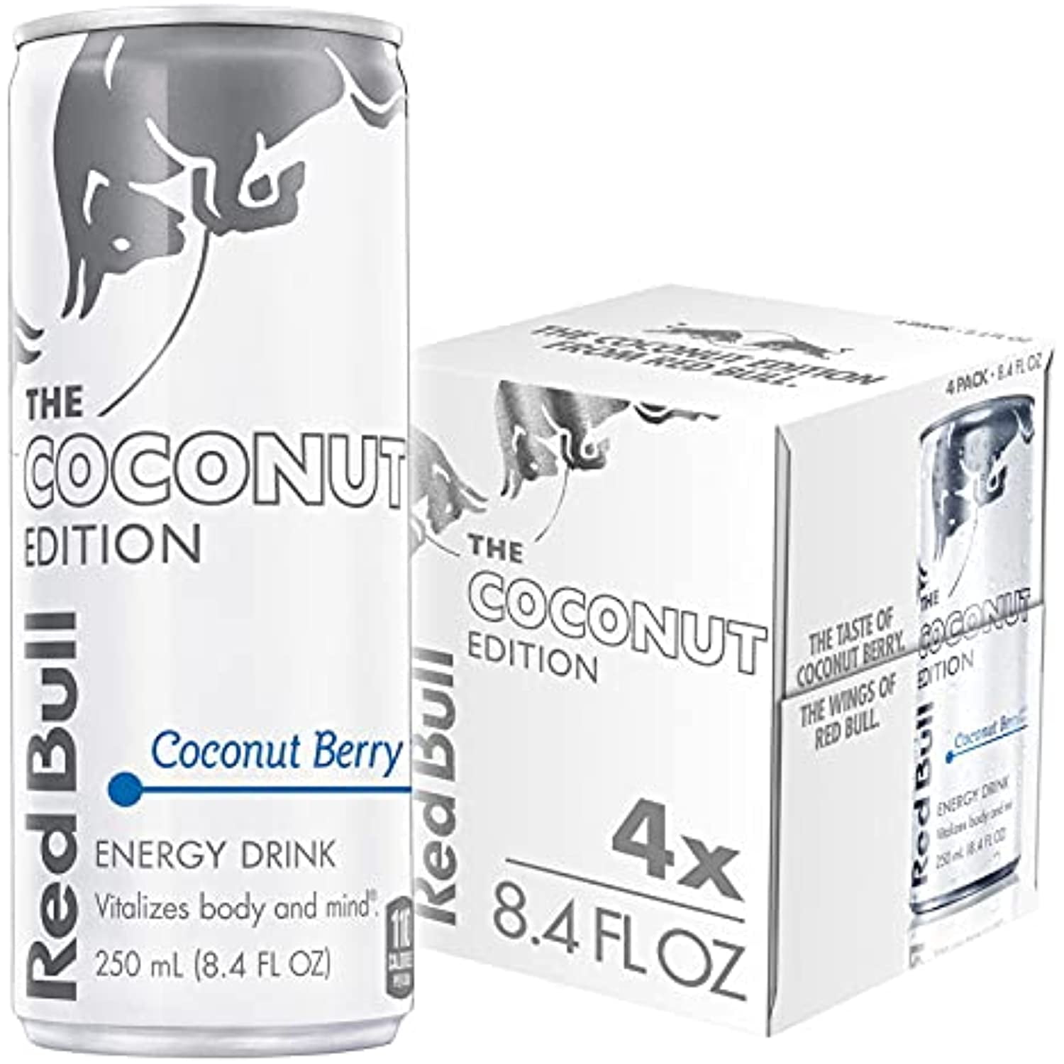 Red Bull Coconut Edition Energy Drink, Gluten Free, 8.4 Fl Oz, 4 Pack ...