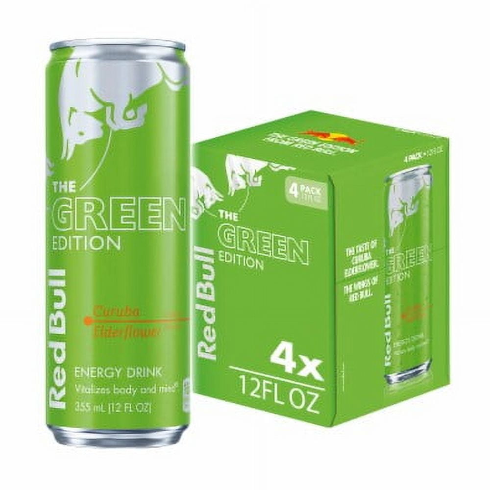 Red Bull Green Edition Curuba Elderflower Energy Drink Cans 4 pk / 12 ...