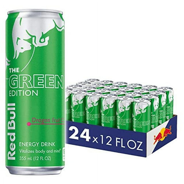 Red Bull Dragon Fruit Energy Drink, Green Edition, Gluten Free, 12 Fl ...