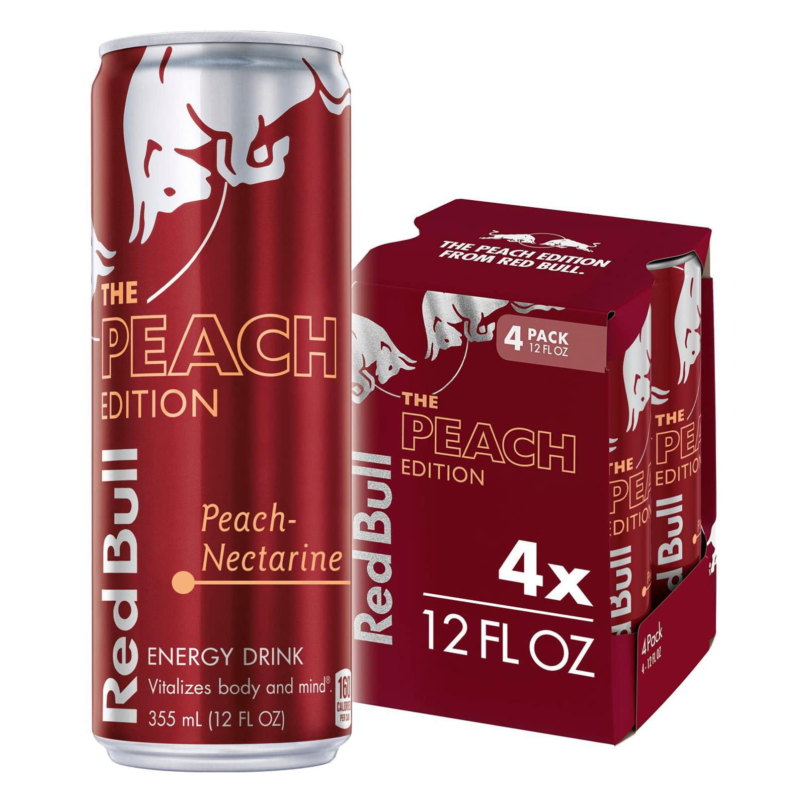 Red Bull Peach Edition Energy Drink, 12 Fl Oz, 4 Cans - Walmart.com