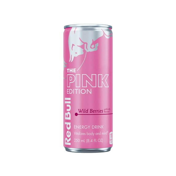 Red Bull Pink Edition Energy Drink Wild Berries 8.4 fl oz Can with 80mg ...
