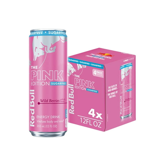 Red Bull Pink Edition Sugarfree Energy Drink, Wild Berries, 12 fl. oz ...