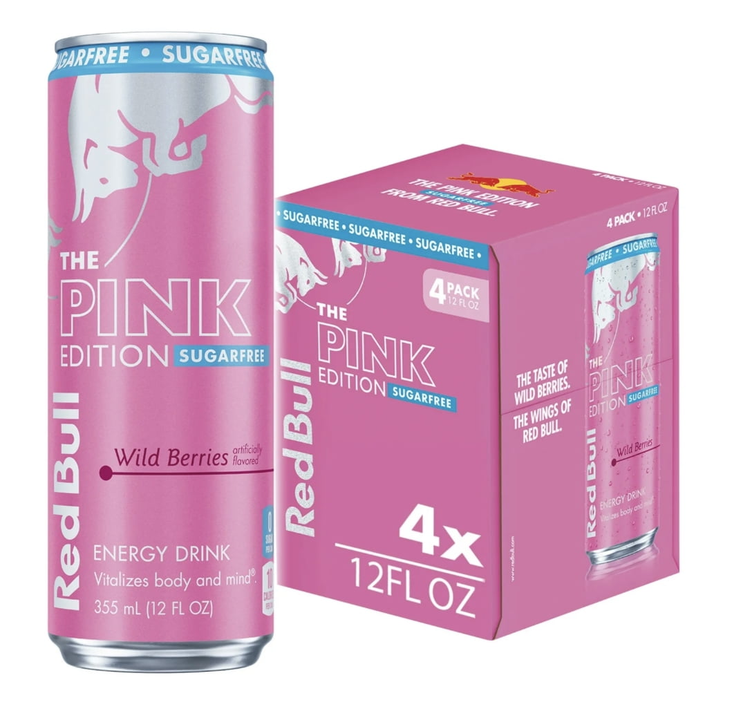 Red Bull Pink Edition Sugar Free Energy Drink, Wild Berries, 12 fl. oz ...