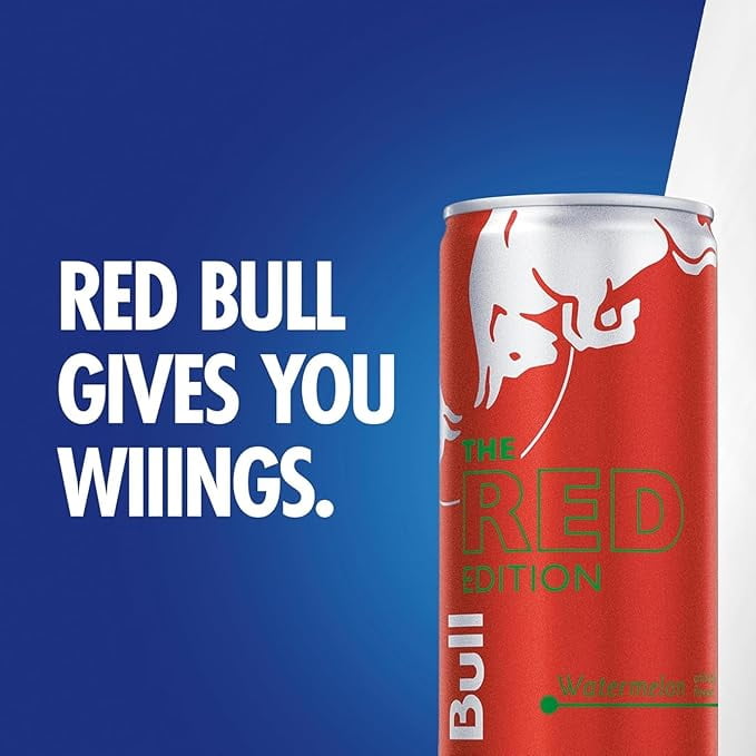 Red Bull Red Edition Energy Drink, Watermelon, with 80mg Caffeine plus ...