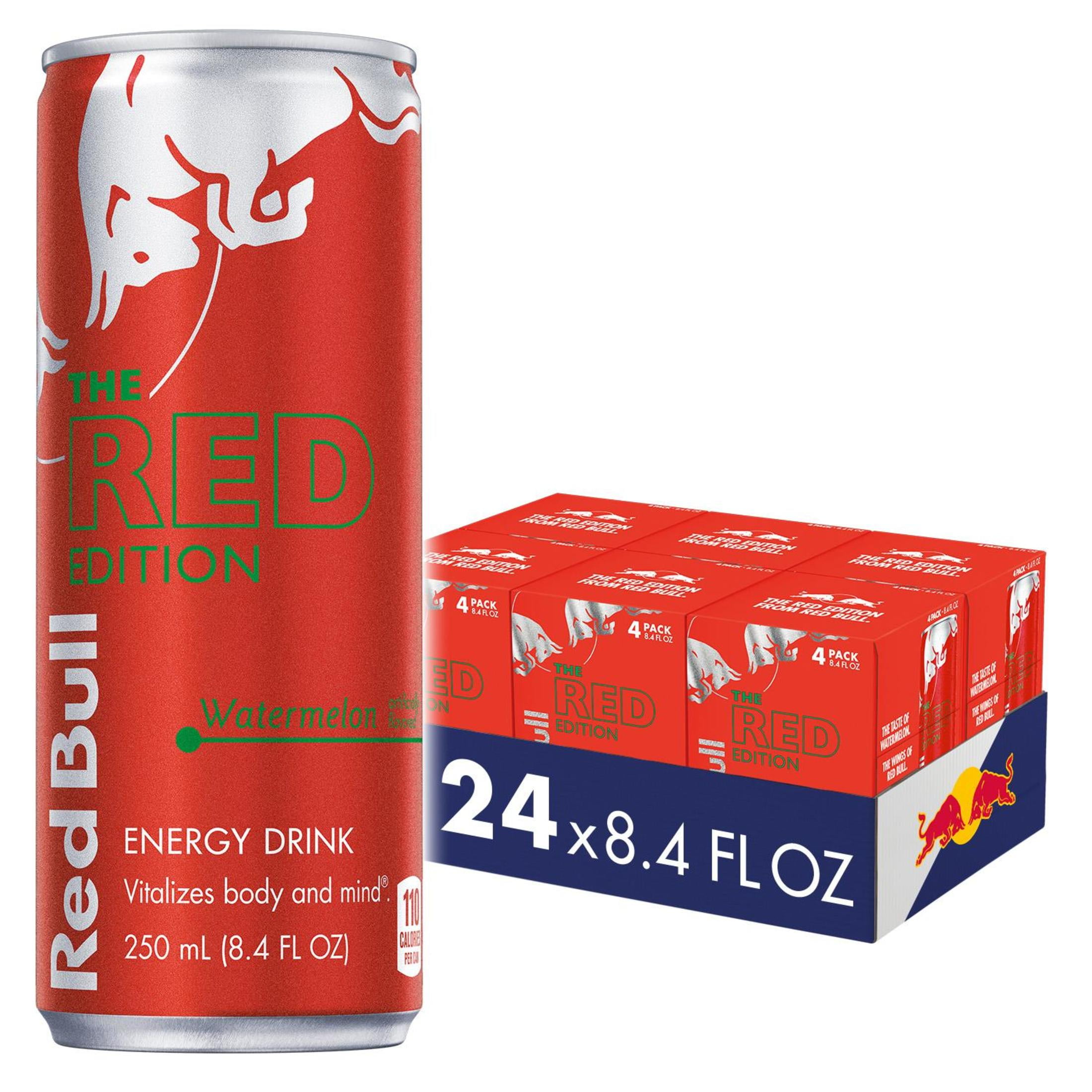 Red Bull Red Edition Watermelon Energy Drink, 8.4 fl oz, 6 Packs of 4 ...