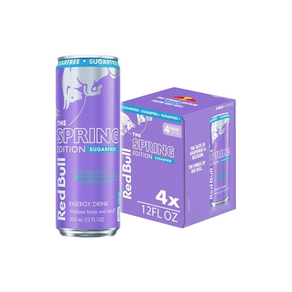 Red Bull Spring Edition Sugarfree Energy Drink, Grapefruit, 12 fl. oz ...