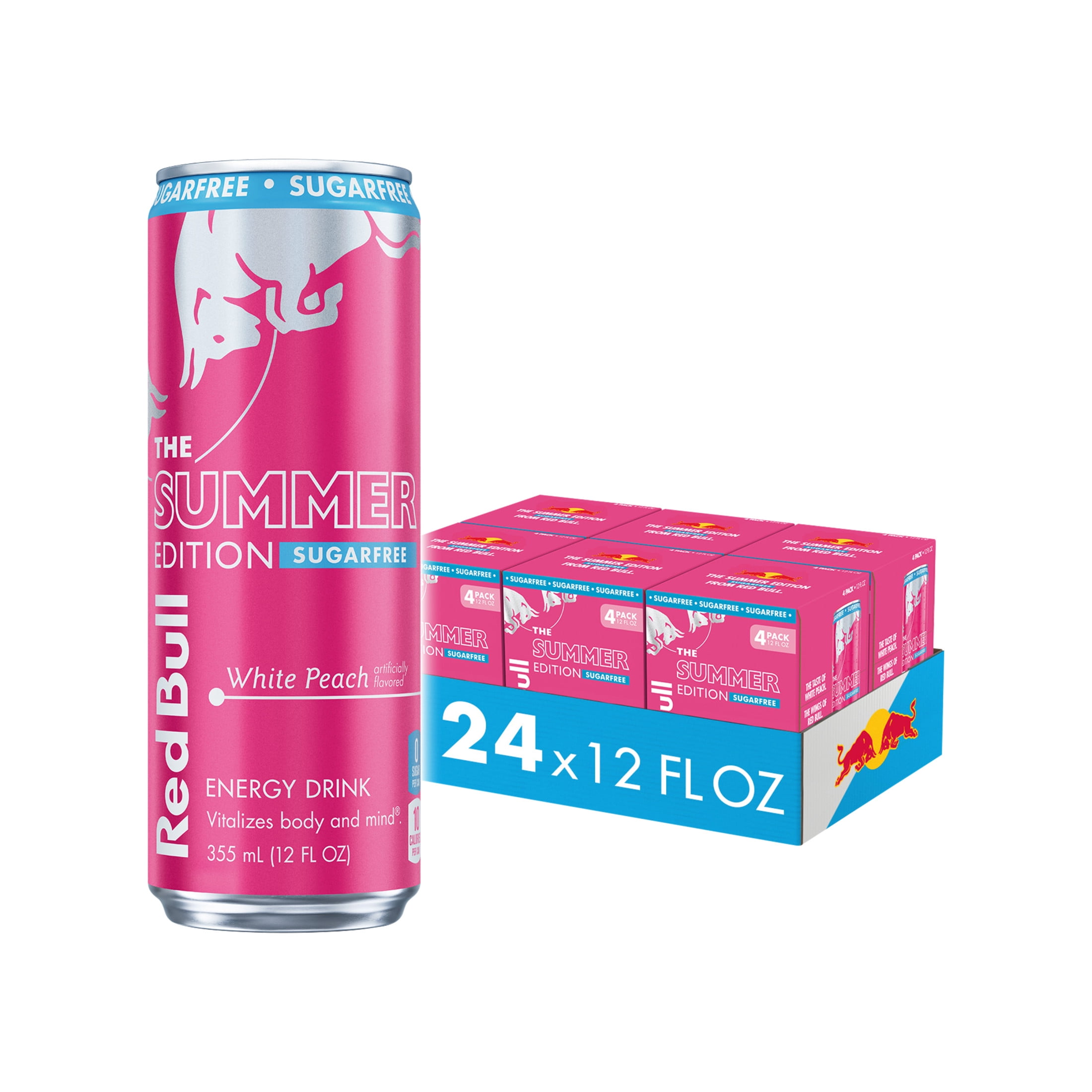 Red Bull Summer Edition Sugarfree Energy Drink, White Peach, 12 fl. oz ...