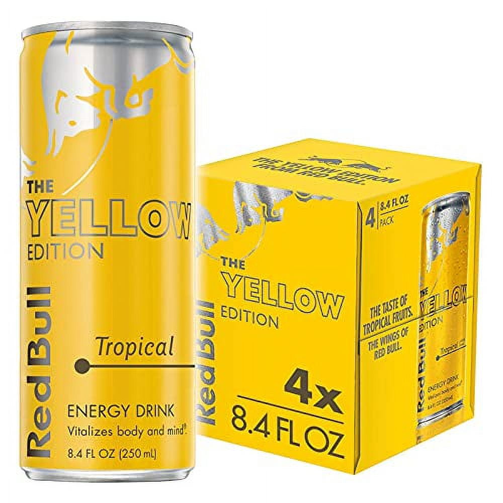 Red Bull Tropical Yellow Edition Energy Drink, 8.4 Fl Oz Cans, 4 Pack ...