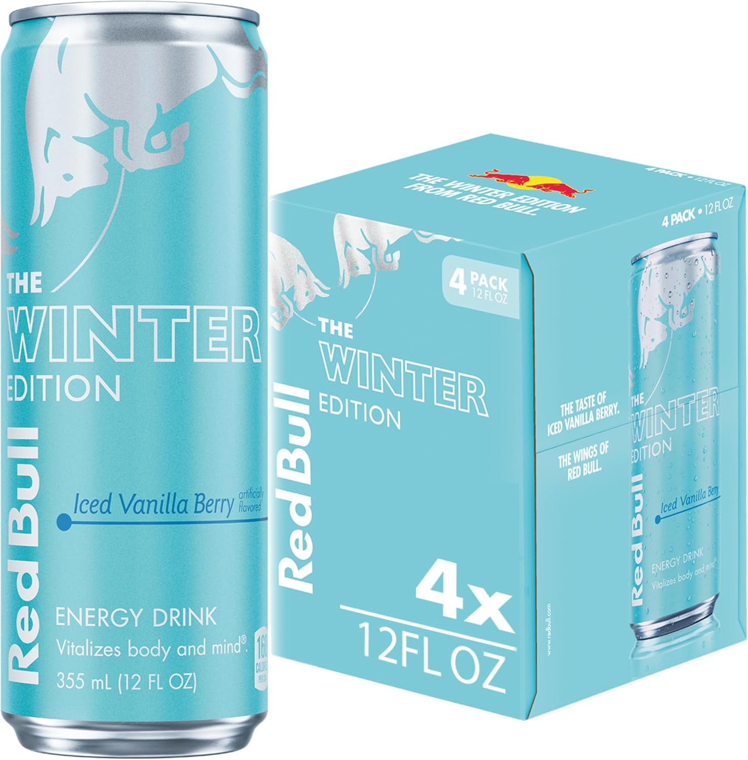 Red Bull Winter Edition Energy Drink, Iced Vanilla Berry, 12 fl.oz. can, 4 pack, with 114mg ...