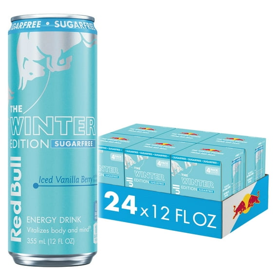 Red Bull Winter Edition Sugar Free Energy Drink, Iced Vanilla Berry, 12 ...