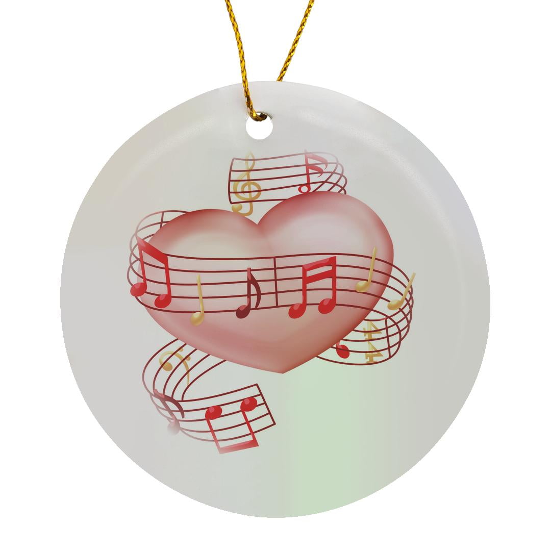 3drose, Red, Burgundy and Beige Musical Notes Wrapped Around a Heart ...