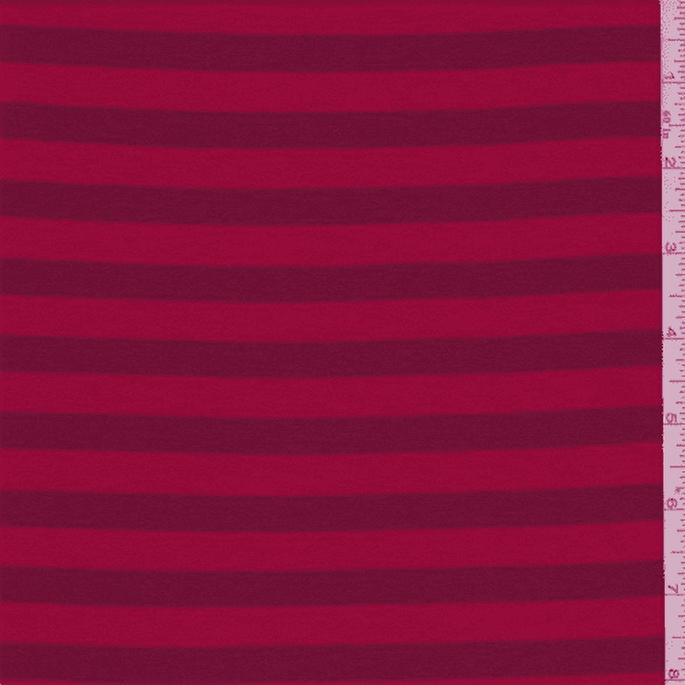 Red/Burgundy Stripe Jersey Knit, Fabric By the Yard - Walmart.com