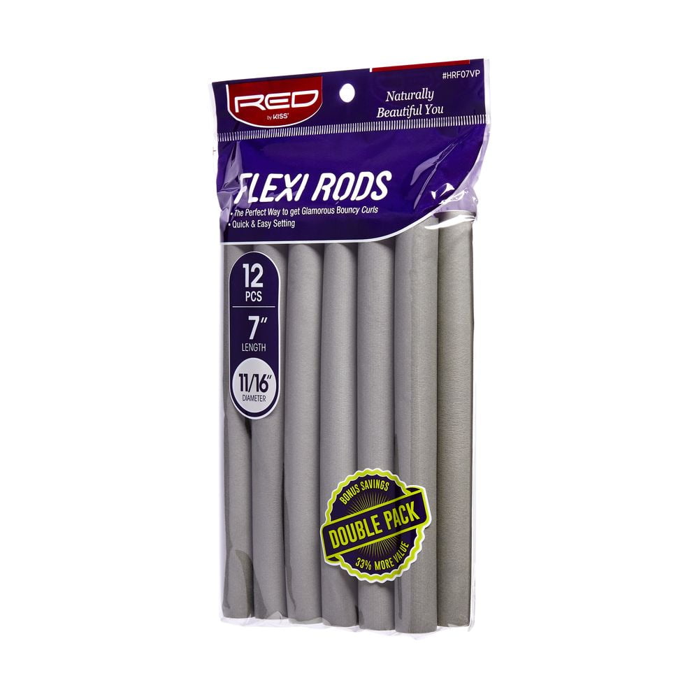 Red by Kiss Flexi Rods (7" Length, 11/16" Diameter) Value Pack- 12pcs ...