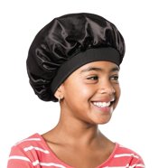 Evolve Satin Wide-Edge Bonnet, Black, 1 Count - Walmart.com