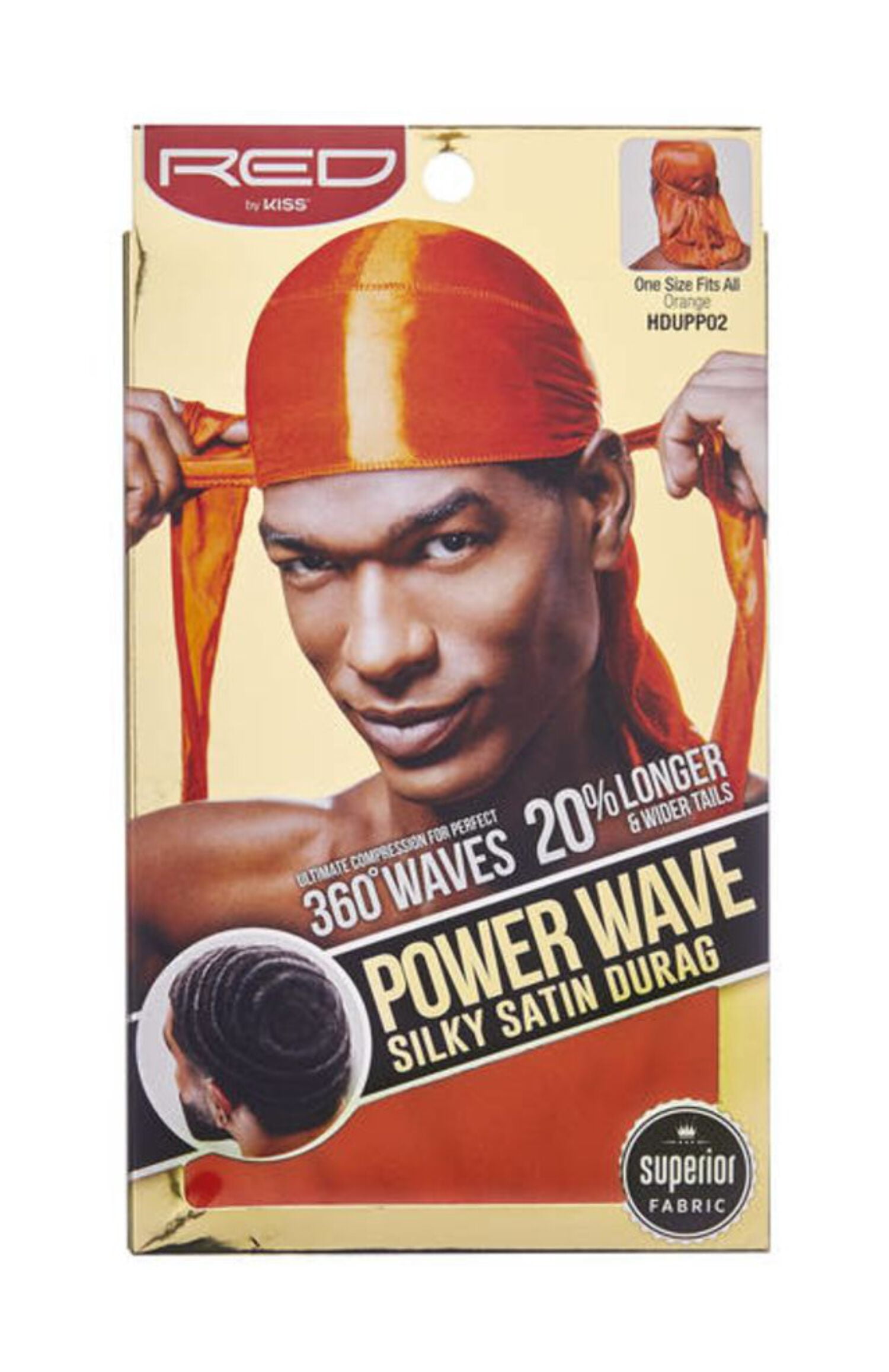 KISS - RED POWER WAVE SILKY DURAG (ORANGE) - Walmart.com