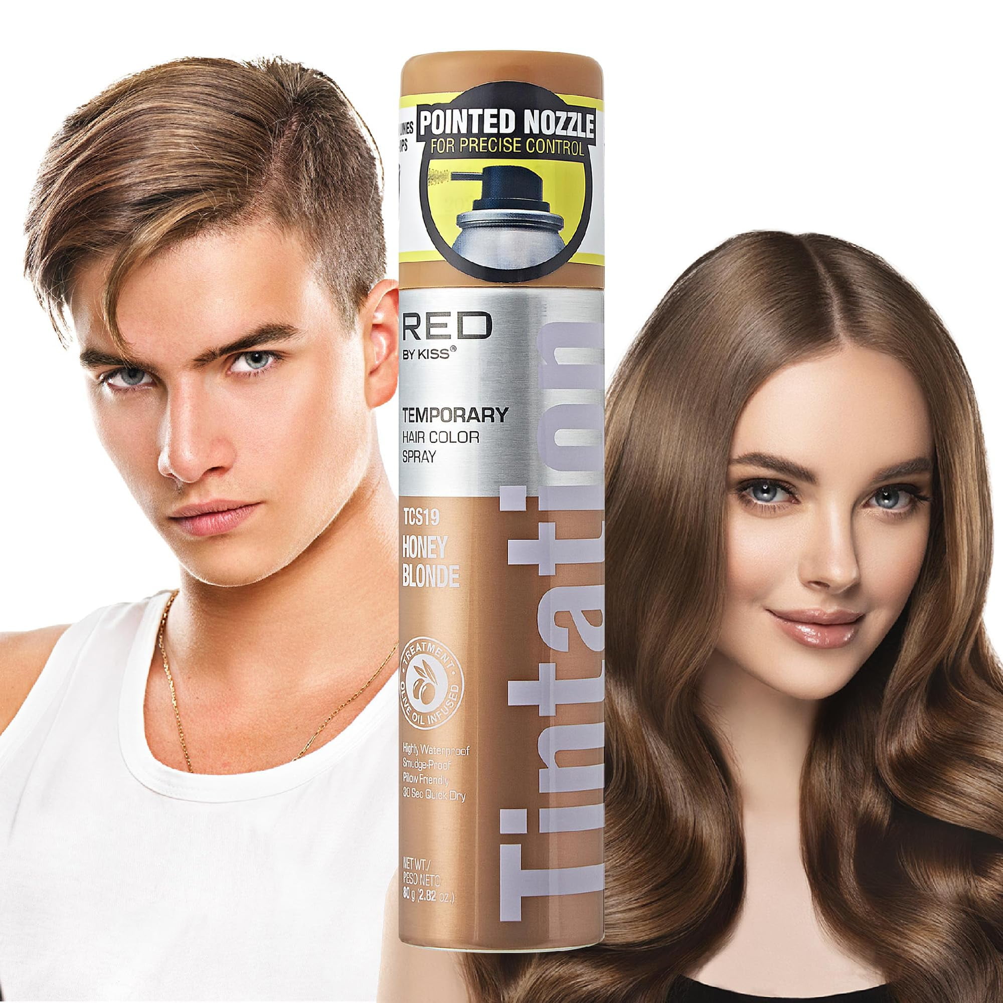 Red By Kiss Temporary Hair Color Dye Spray, Quick Dry & Smudge Proof ...