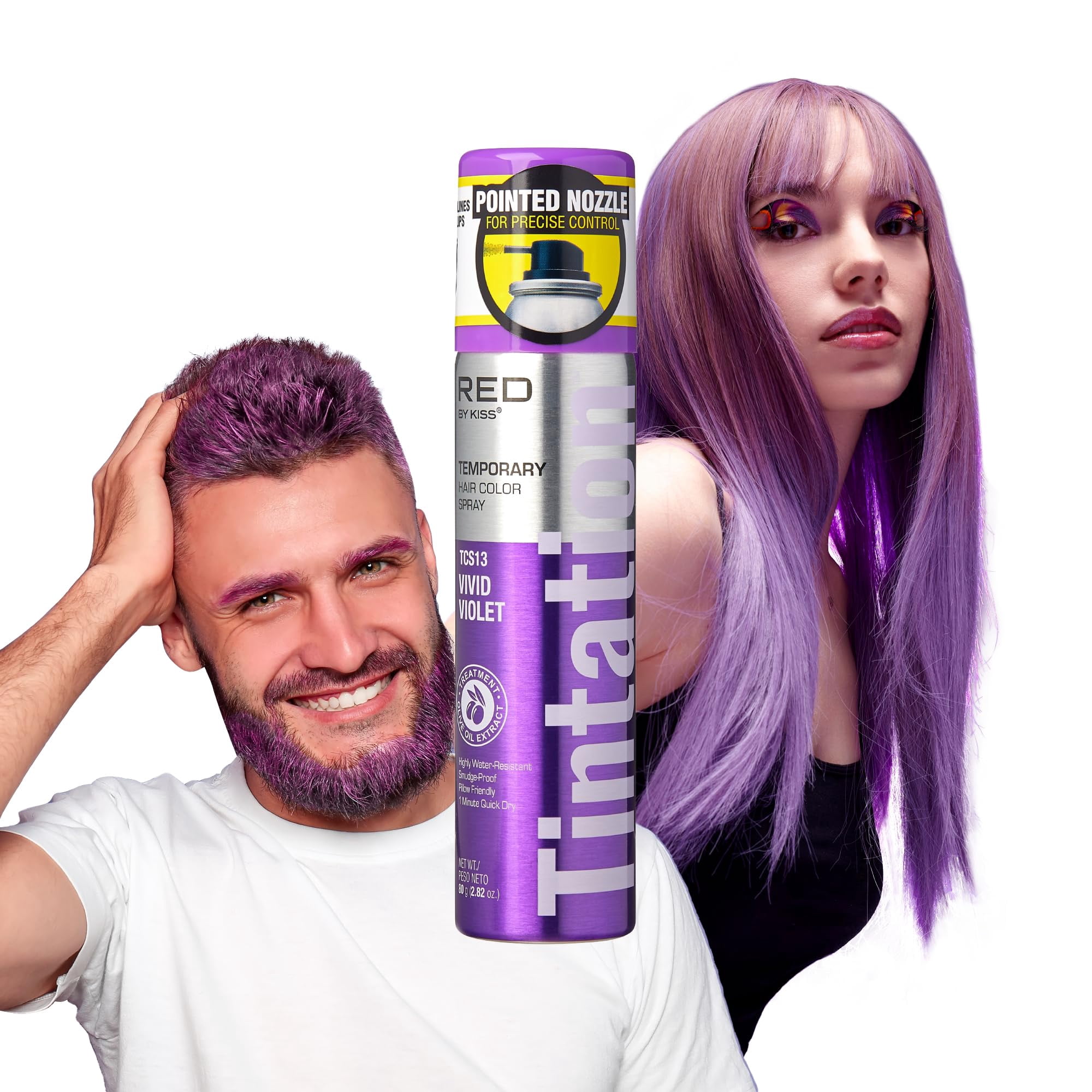 Red By Kiss Temporary Hair Color Dye Spray, Quick Dry & Smudge Proof ...