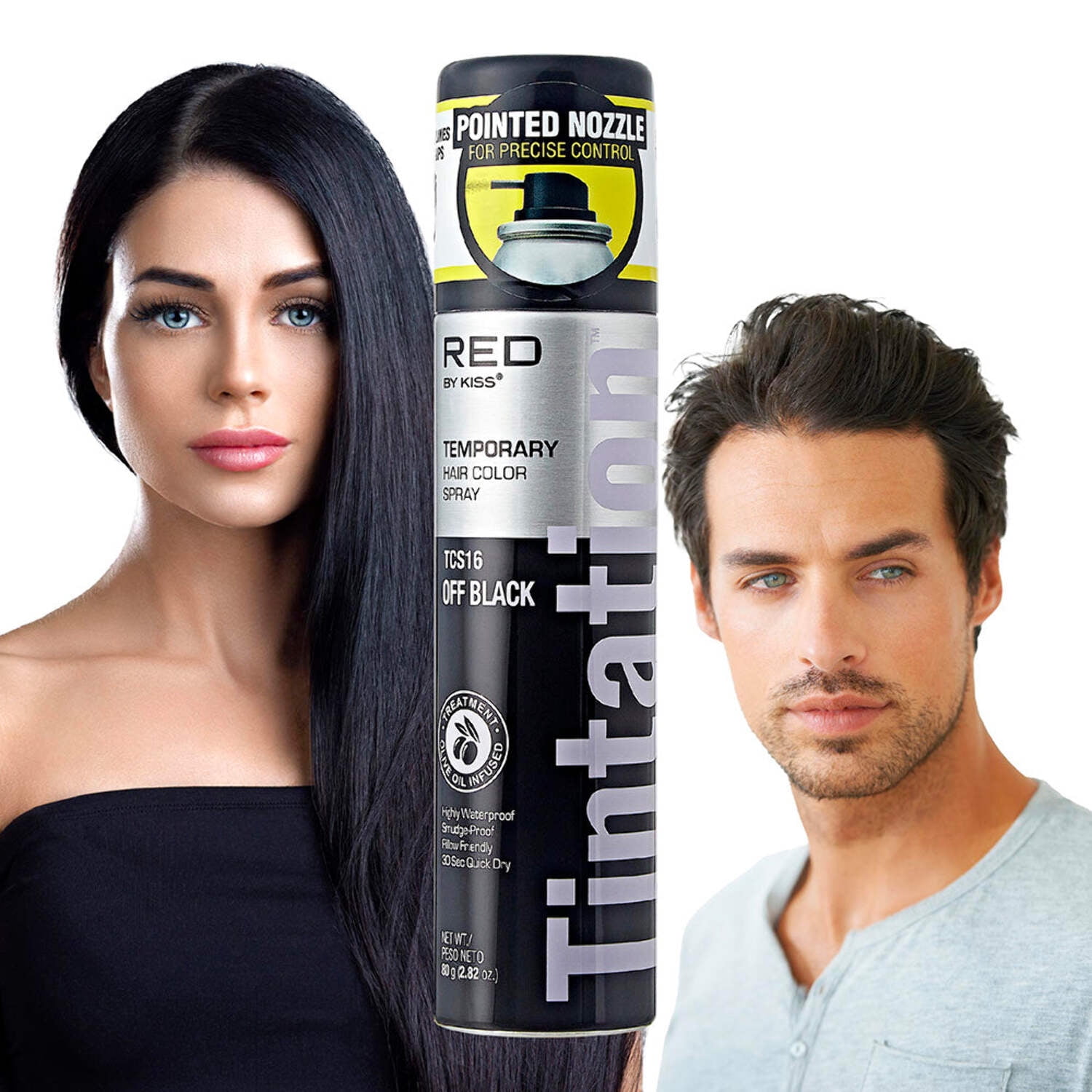Red By Kiss Temporary Hair Color Dye Spray, Quick Dry & Smudge Proof ...