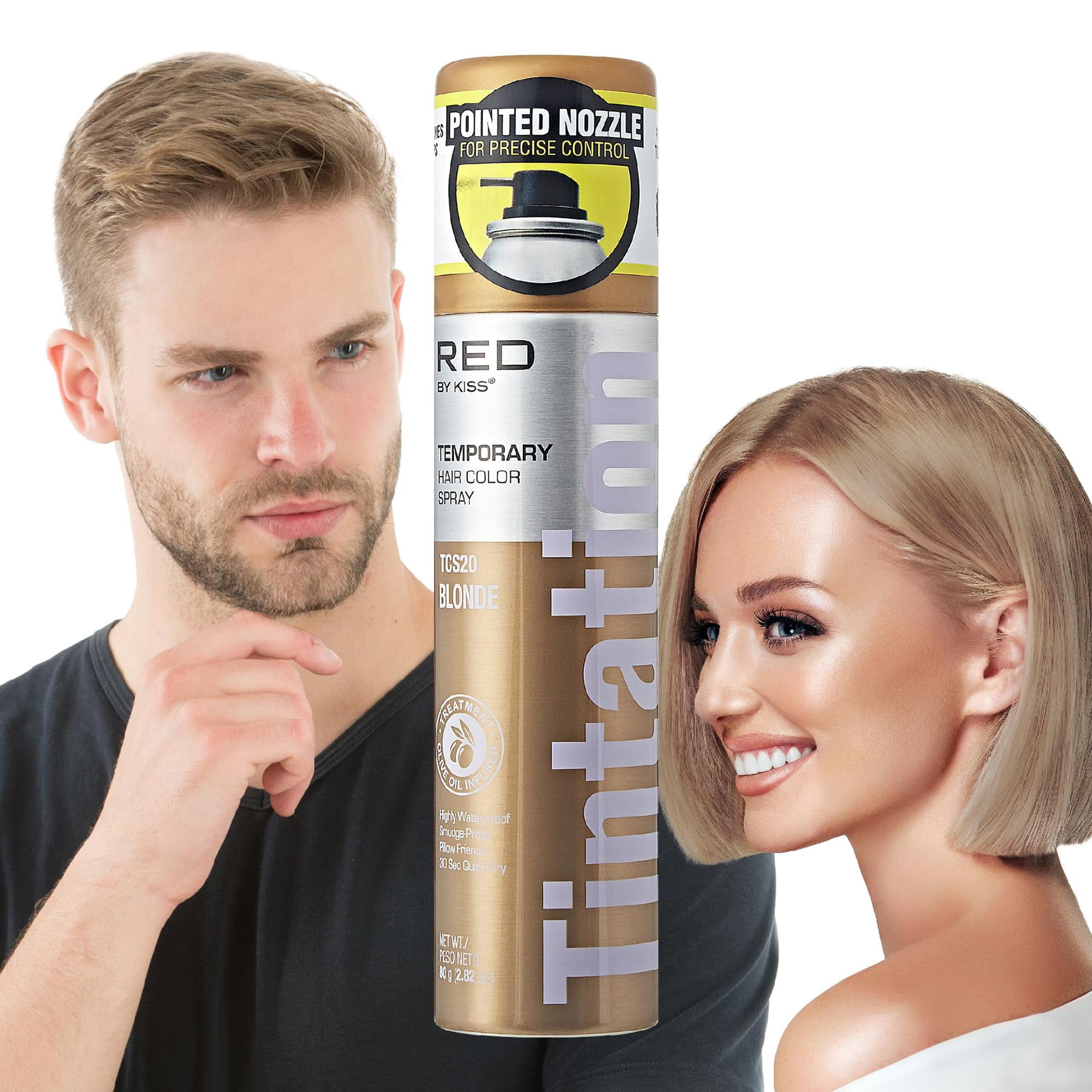 Red By Kiss Temporary Hair Color Dye Spray, Quick Dry & Smudge Proof ...