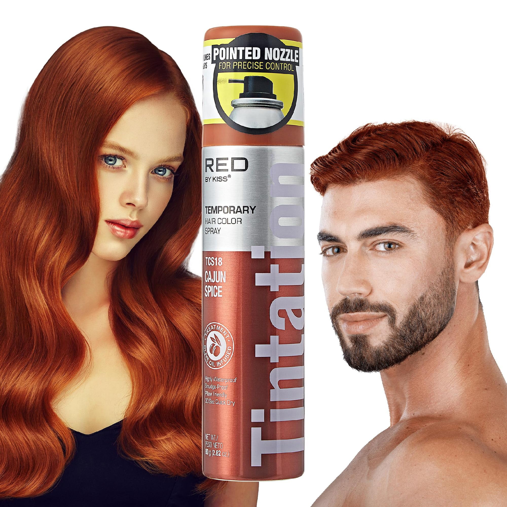 Red By Kiss Temporary Hair Color Dye Spray, Quick Dry & Smudge Proof ...