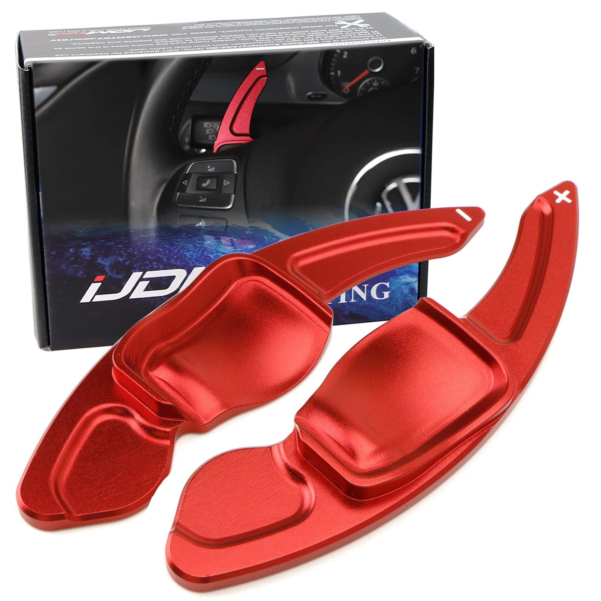 Red CNC Billet Aluminum Larger Paddle Shifter Extensions For Volkswagen ...