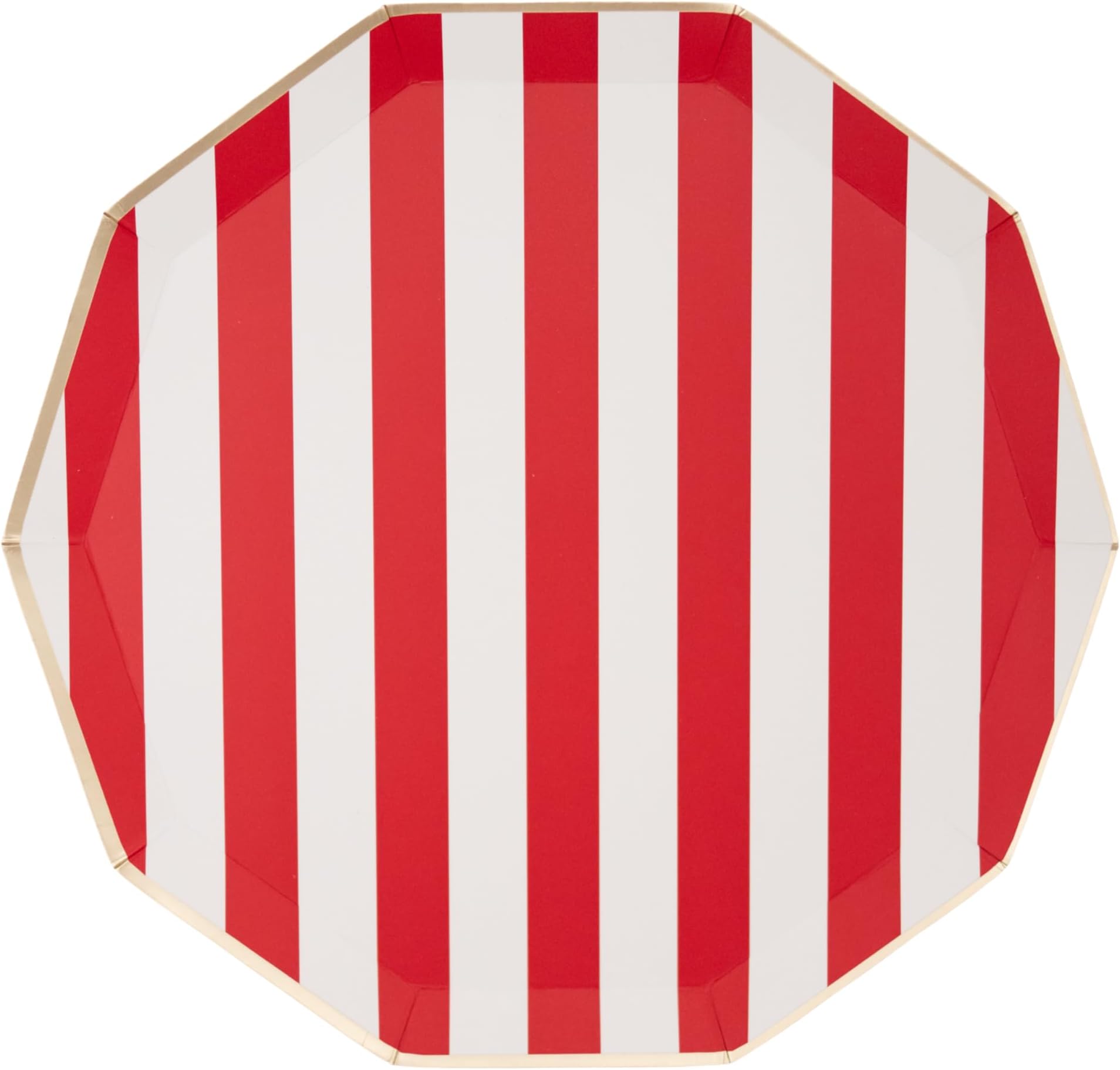 Red Cabana Stripe Paper Party Plates | Disposable Plates For Holiday ...
