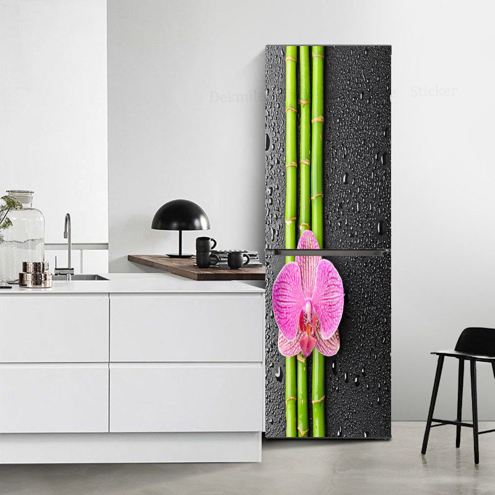 Red Call Box Fridge Stickers Door Cover 3D Refrigerator Wallpaper ...