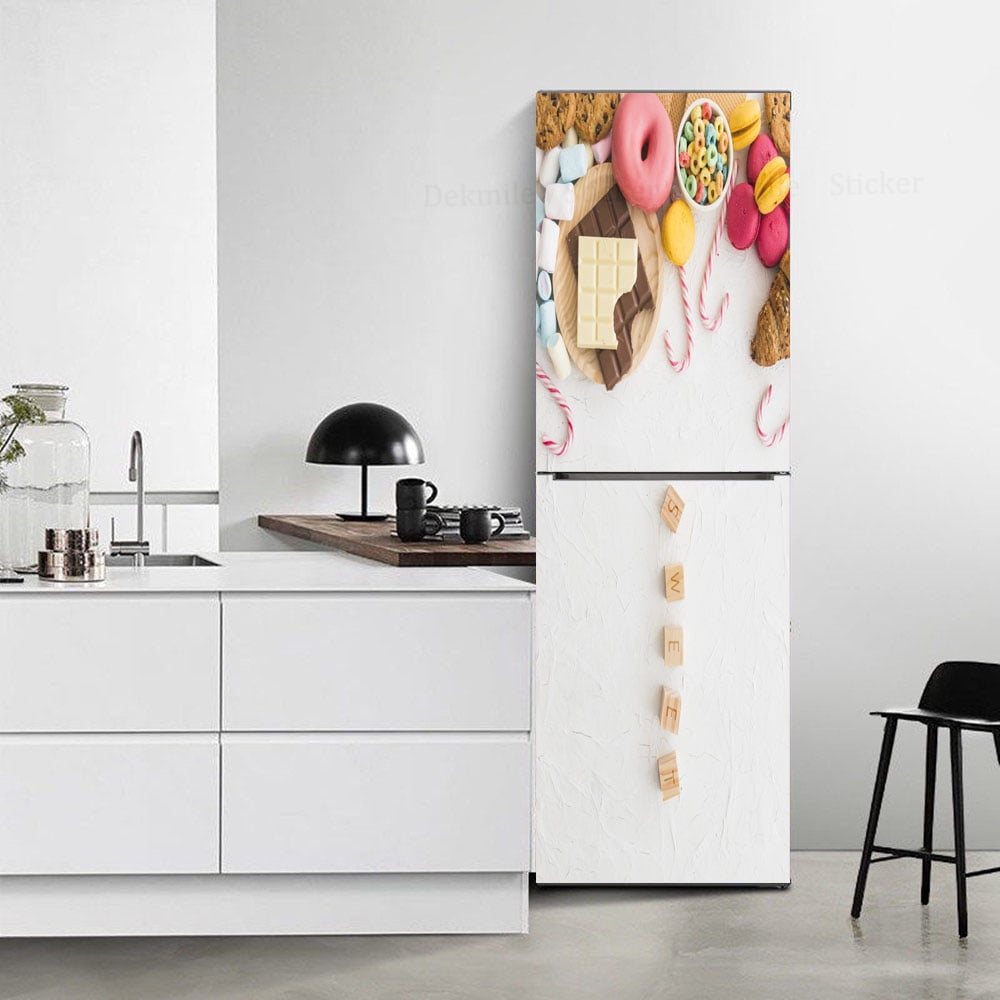 Red Call Box Fridge Stickers Door Cover 3D Refrigerator Wallpaper ...