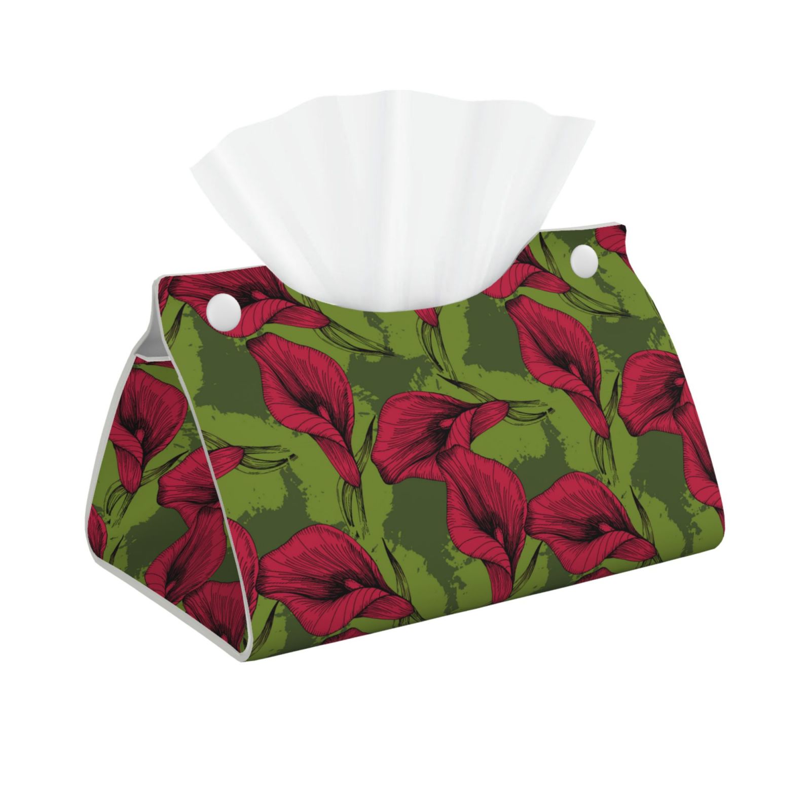 Red Calla Lily Flowers Tissue Box Cover, Modern Long Tissue Box Holder ...
