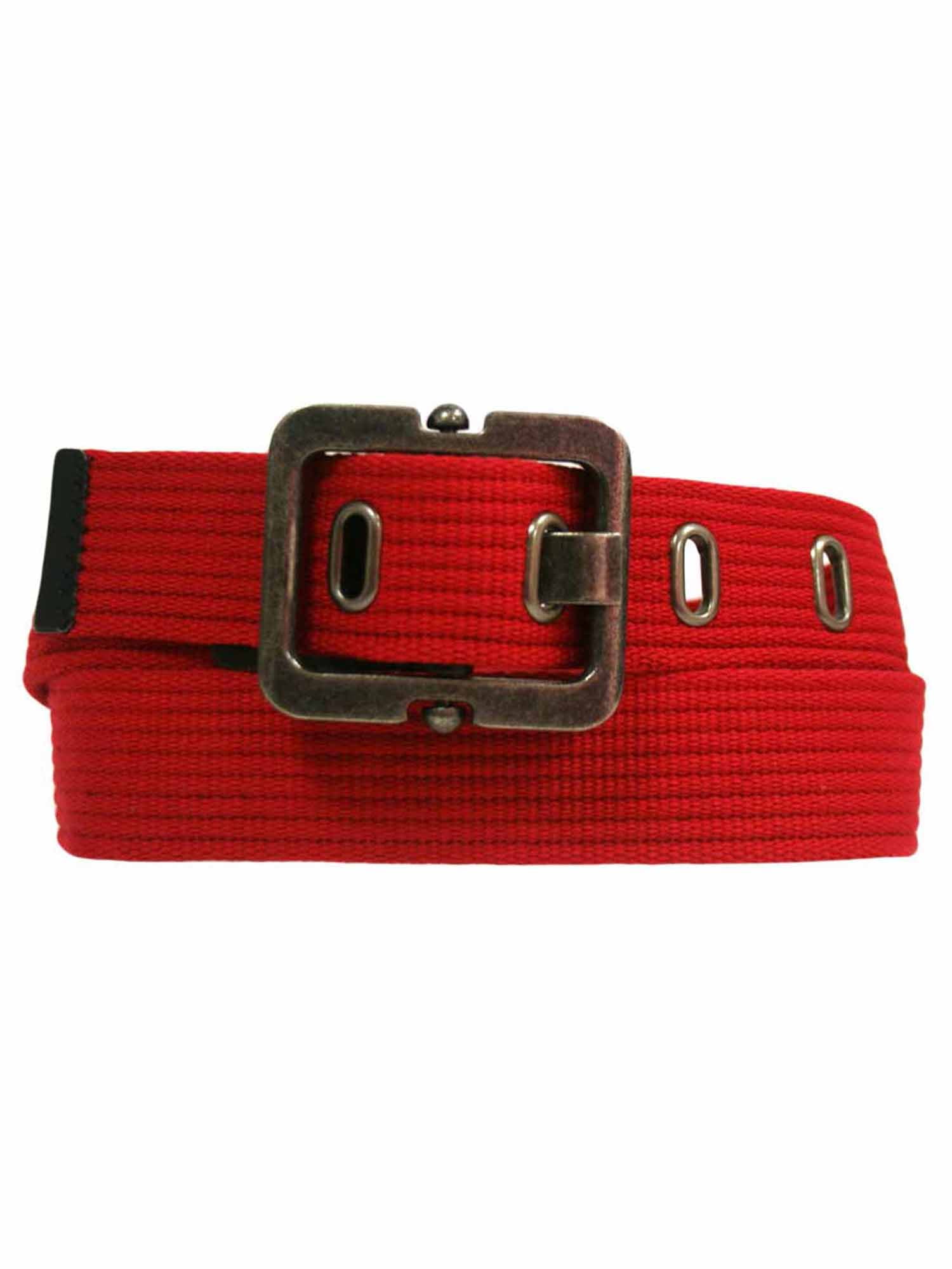 Red Canvas Belt With Square Buckle Size X-Large - Walmart.com