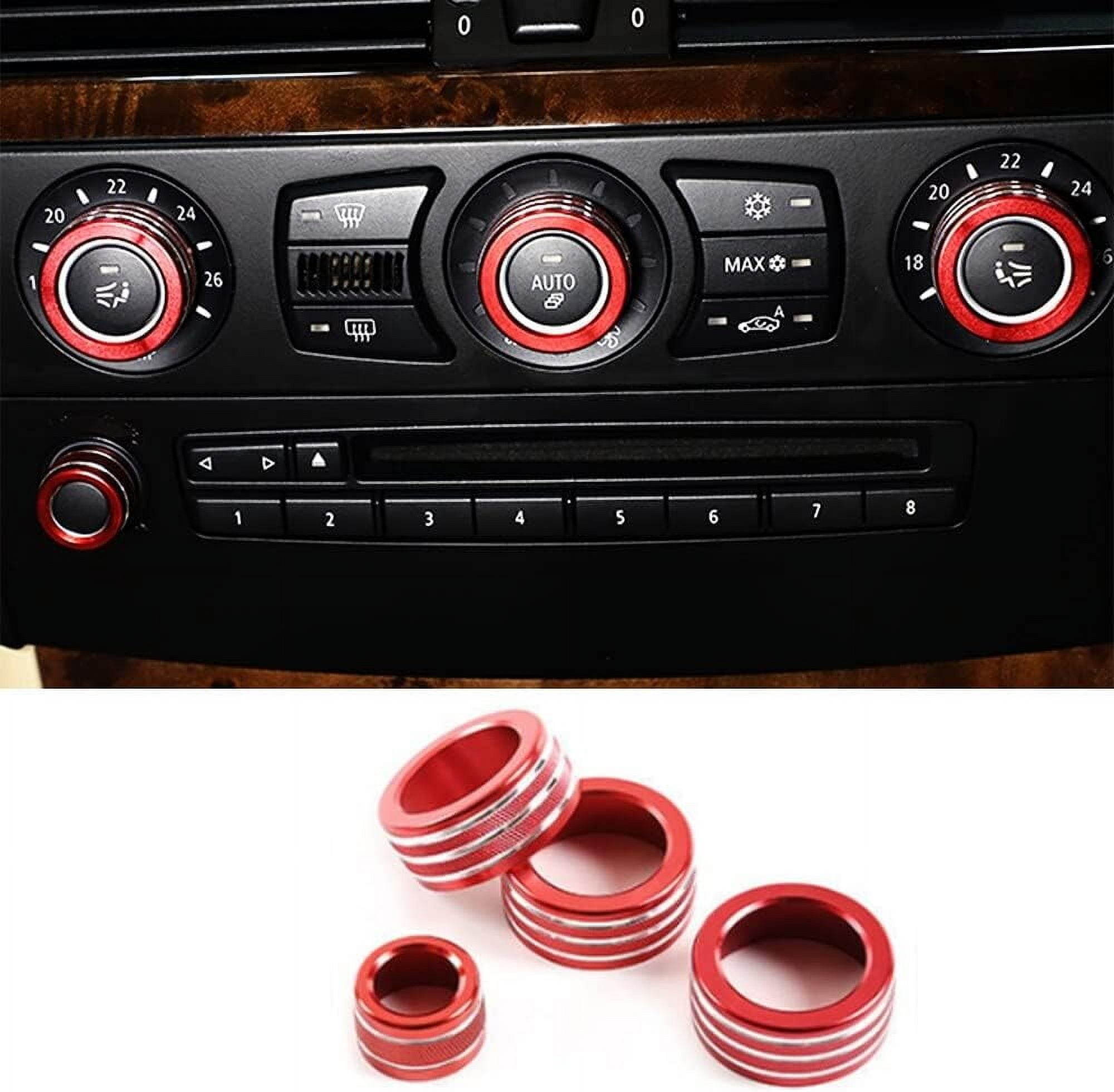 Red Car Center Console Air Condition Volume Control Tune Knob Ring ...