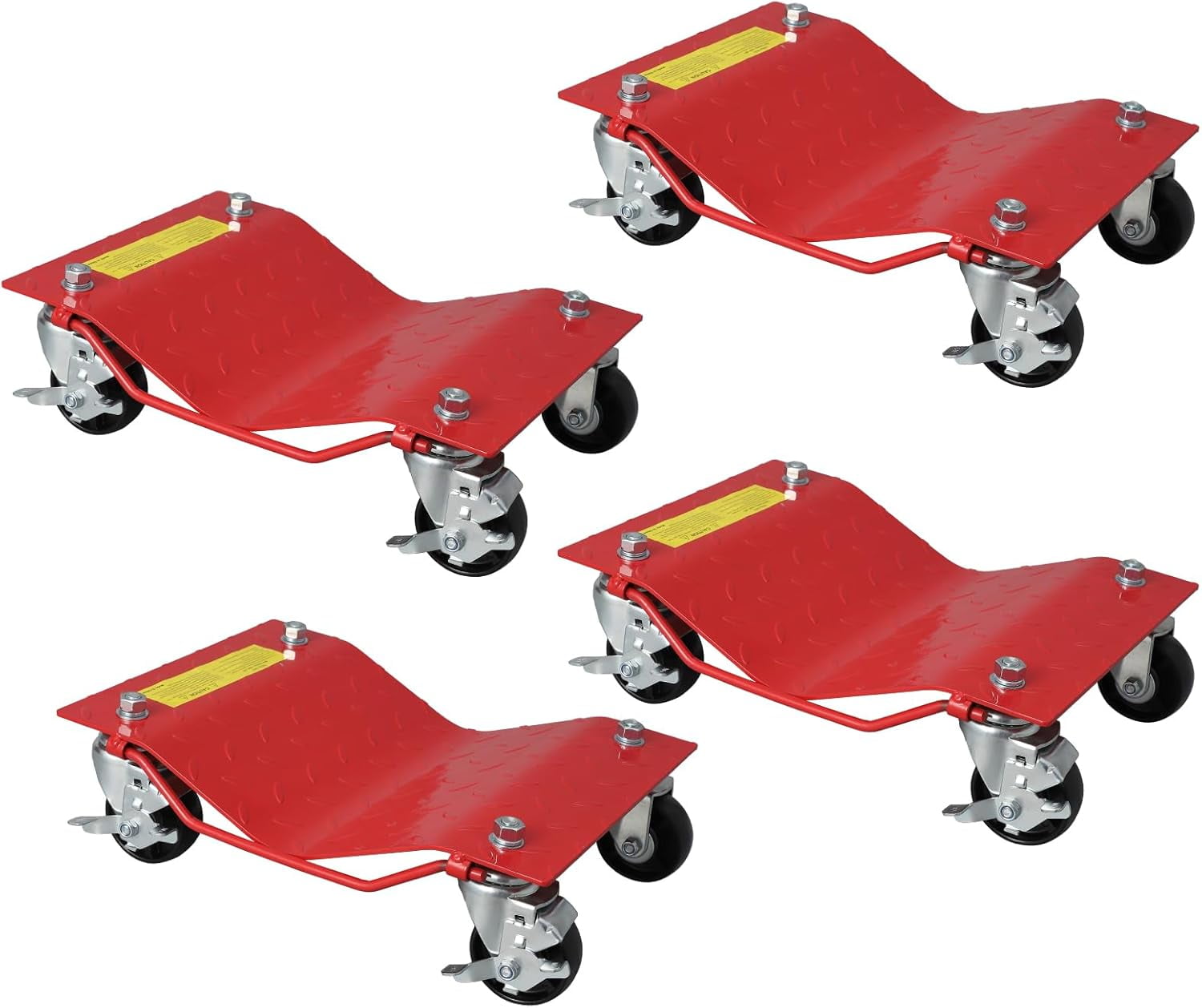 Red Car Dollies Set of 4,Car Wheel Dolly for Garage Moving Car,Vehicle ...